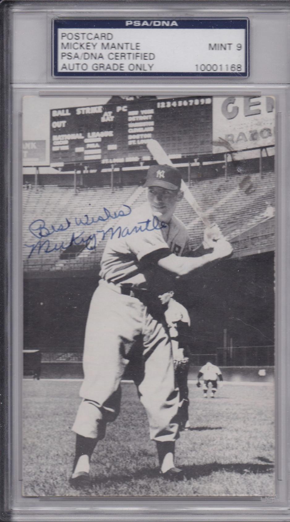 1953 Vintage Mickey Mantle Signed Postcard PSA/DNA 9 SOLD ... 1953 Vintage Mickey Mantle Signed Postcard PSA/DNA 9 SOLD ...