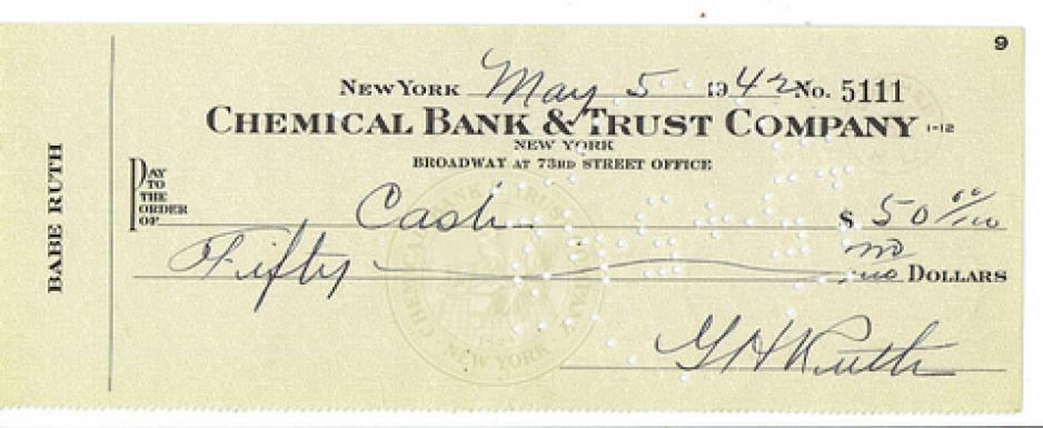 Babe Ruth Check SOLD AndyImperato babe-ruth-check-sold-andyimperato